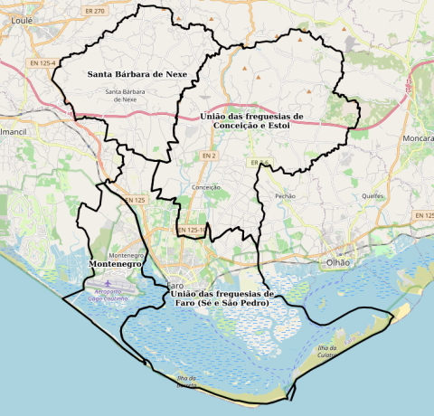 Mapa de Faro | União de Freguesias de Faro